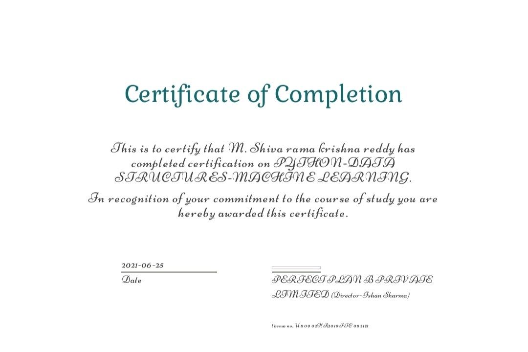 M Shiva Rama Krishna Reddy on LinkedIn: Successfully completed course ... M Shiva Rama Krishna Reddy on LinkedIn: Successfully completed course ...