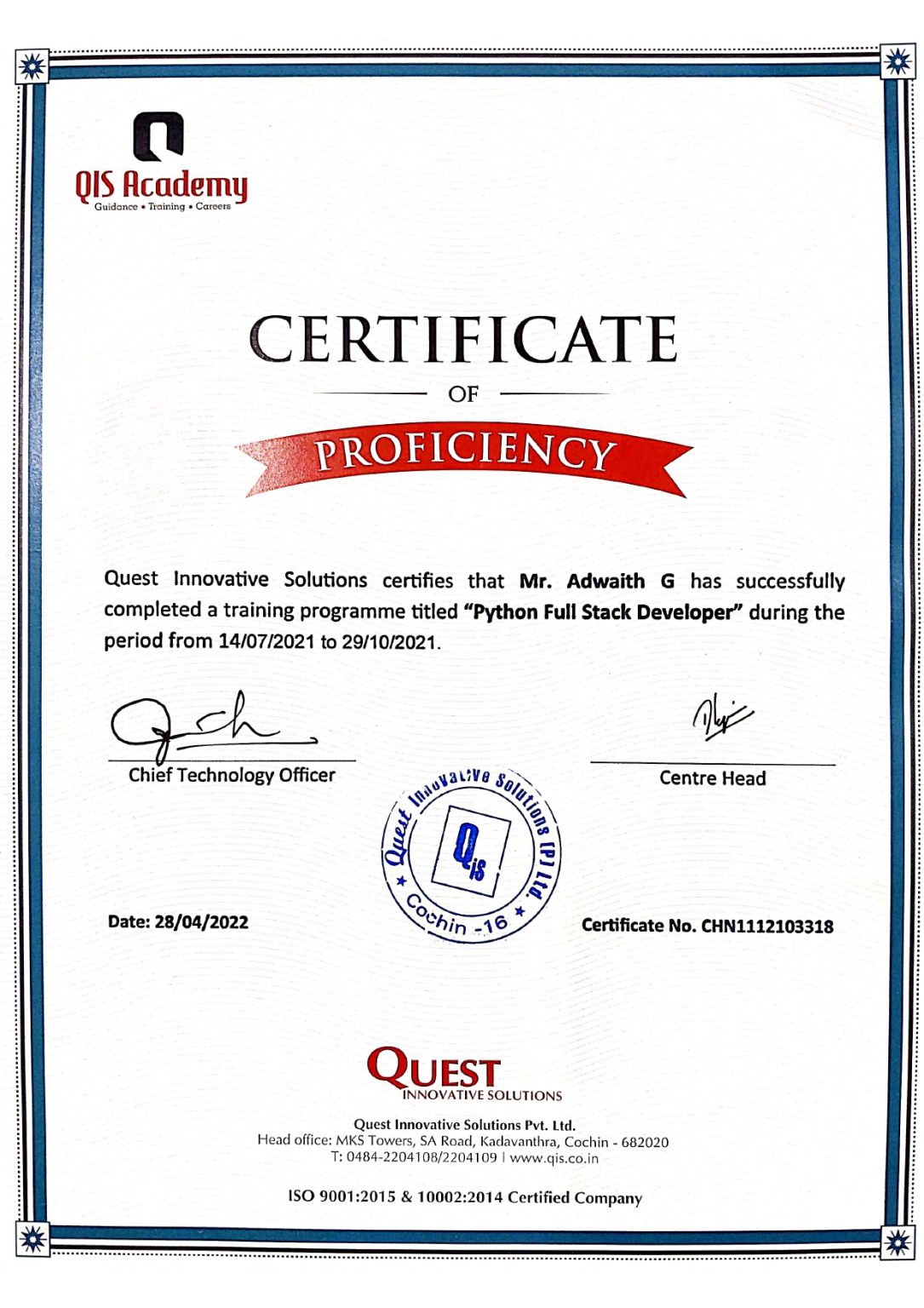 Adwaith G on LinkedIn: #python #fullstackdeveloper #qisacademy Adwaith G on LinkedIn: #python #fullstackdeveloper #qisacademy