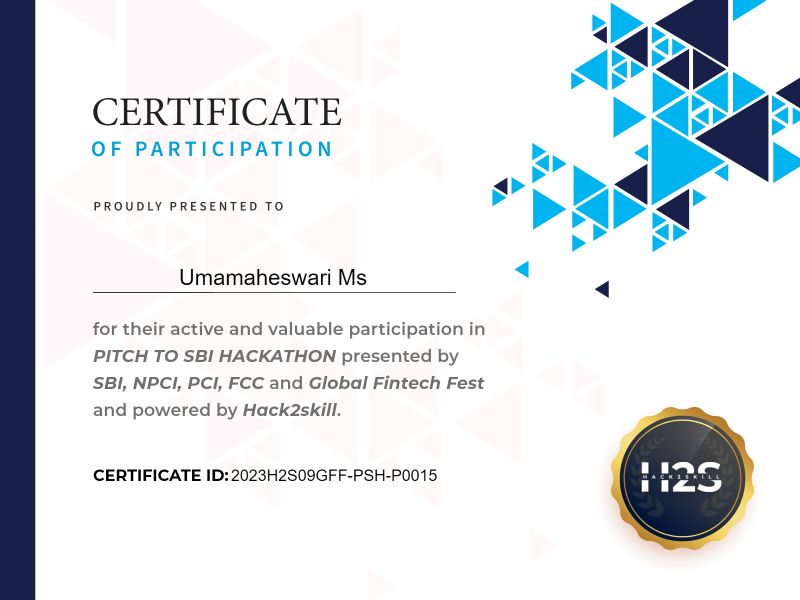Umamaheswari M S on LinkedIn: #sbihackathon #innovation #teamwork # ... Umamaheswari M S on LinkedIn: #sbihackathon #innovation #teamwork # ...