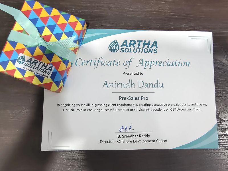 Dandu Anirudh Reddy on LinkedIn: 1st Appreciation And many more to go ... Dandu Anirudh Reddy on LinkedIn: 1st Appreciation And many more to go ...