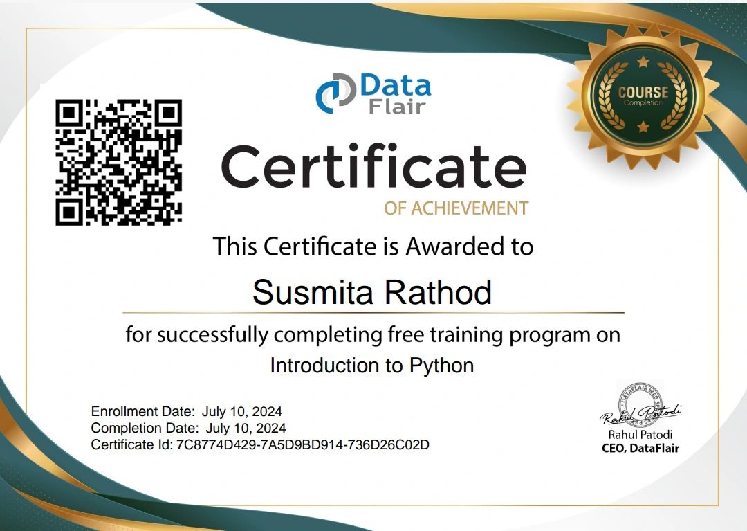 Susmita Rathod on LinkedIn: #pythonprogramming #dataflair #codingjourney Susmita Rathod on LinkedIn: #pythonprogramming #dataflair #codingjourney