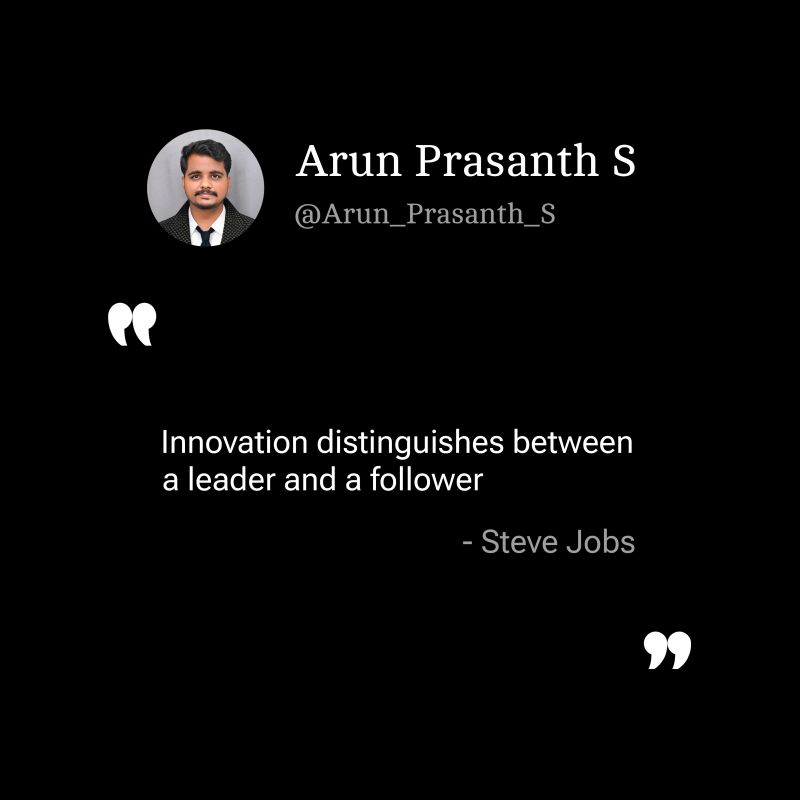 ARUN PRASANTH S on LinkedIn: #innovation #leadership #growth # ... ARUN PRASANTH S on LinkedIn: #innovation #leadership #growth # ...