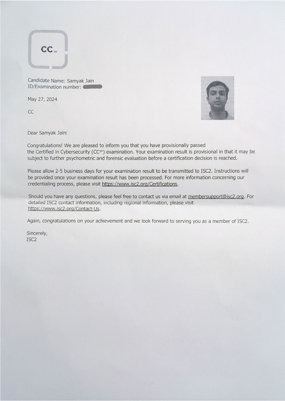 Samyak Jain on LinkedIn: Finally passed the ISC2 Certified in Cyber ... Samyak Jain on LinkedIn: Finally passed the ISC2 Certified in Cyber ...