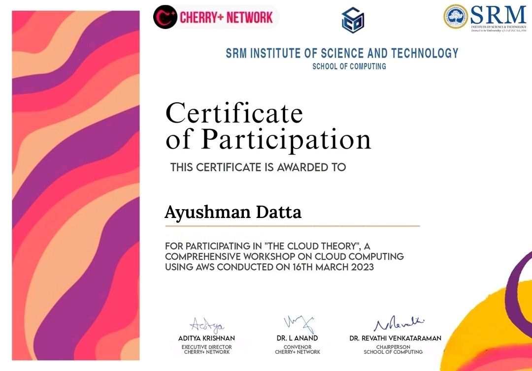 Ayushman Datta on LinkedIn: #cloudcomputing #workshop Ayushman Datta on LinkedIn: #cloudcomputing #workshop