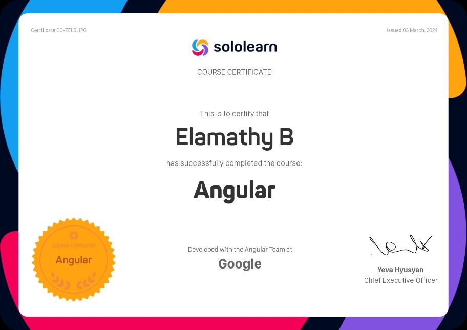 ELAMATHY B on LinkedIn: #angular #sololearn ELAMATHY B on LinkedIn: #angular #sololearn