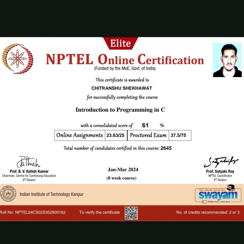 chitranshu shekhawat on LinkedIn: #nptel #programming #coding #nptel # ... chitranshu shekhawat on LinkedIn: #nptel #programming #coding #nptel # ...