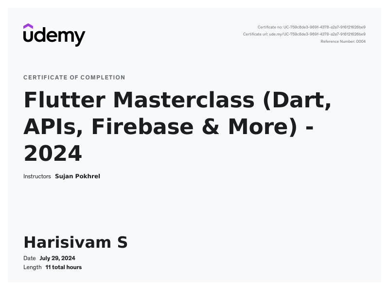 Harisivam S on LinkedIn: #flutter #dart #apis #firebase # ... Harisivam S on LinkedIn: #flutter #dart #apis #firebase # ...