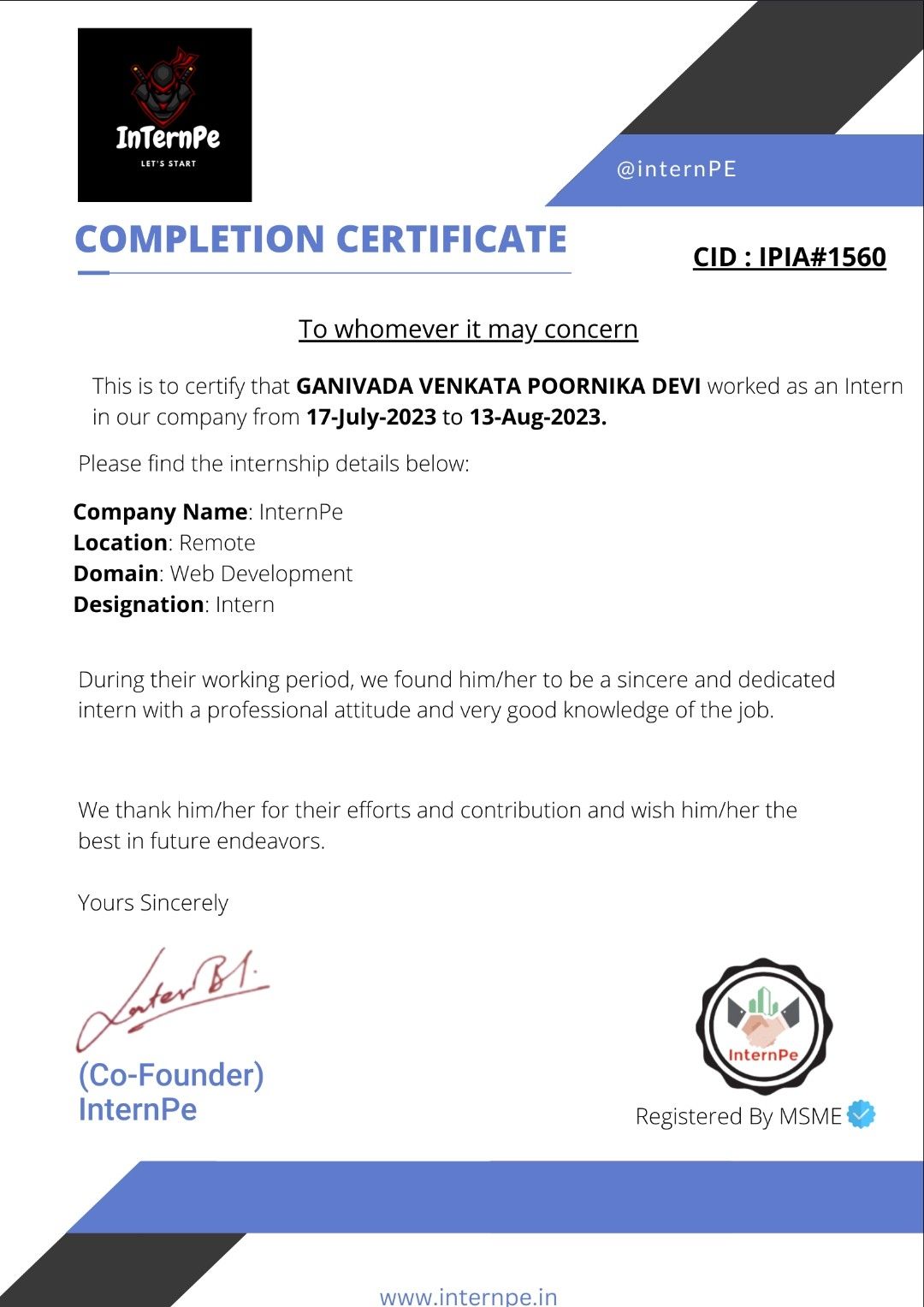 POORNIKA GANIVADA on LinkedIn: #internpe #webdevelopment #html #css # ... POORNIKA GANIVADA on LinkedIn: #internpe #webdevelopment #html #css # ...