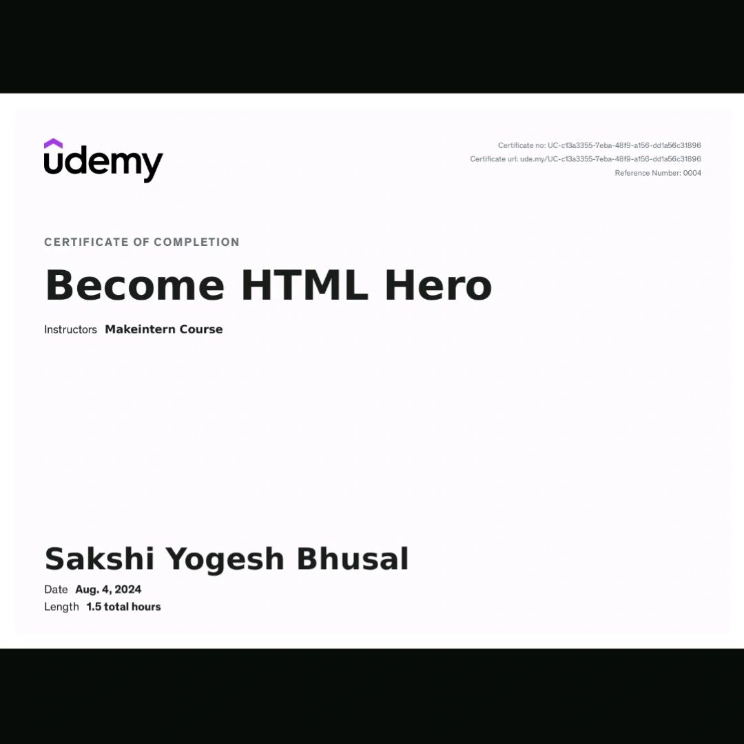 Sakshi Bhusal on LinkedIn: #udemy #htmlhero #webdevelopment # ... Sakshi Bhusal on LinkedIn: #udemy #htmlhero #webdevelopment # ...