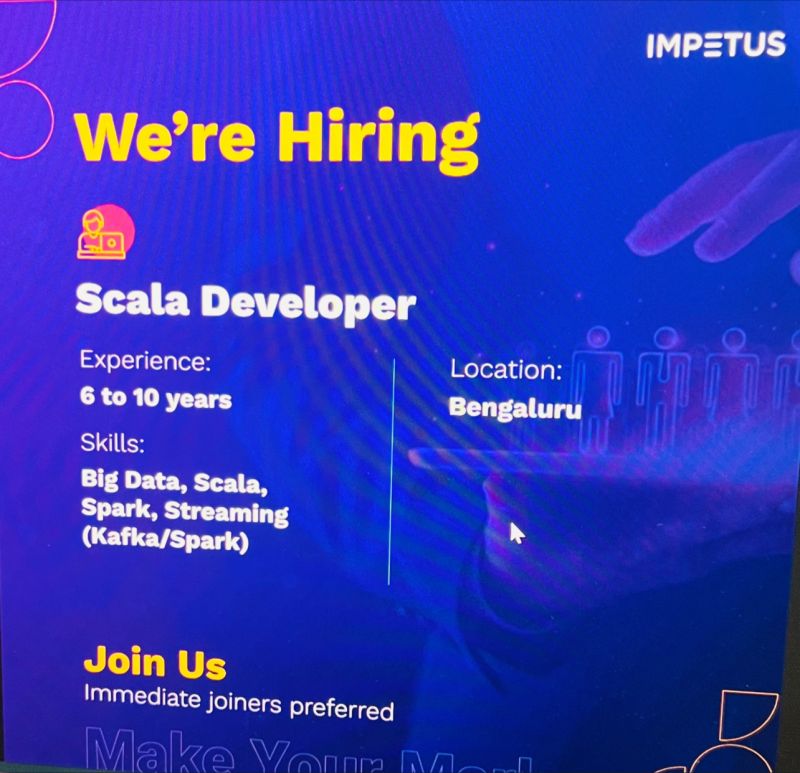 Sakshi Agrawal on LinkedIn: Impetus is HIRING. Just DM resume if anyone ... Sakshi Agrawal on LinkedIn: Impetus is HIRING. Just DM resume if anyone ...