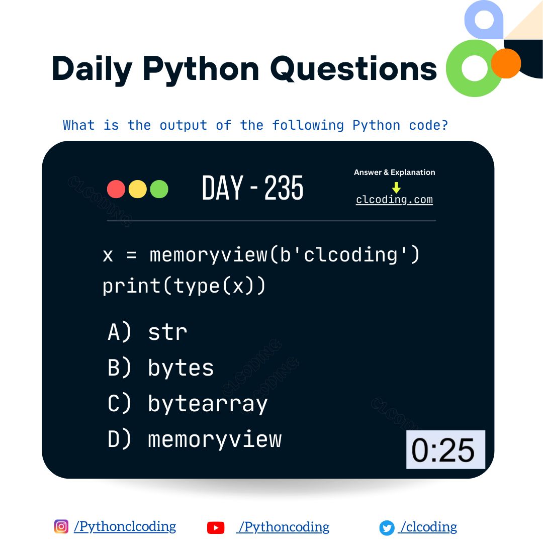 Python Coding on LinkedIn: Python Coding challenge - Day 235 | What is ... Python Coding on LinkedIn: Python Coding challenge - Day 235 | What is ...