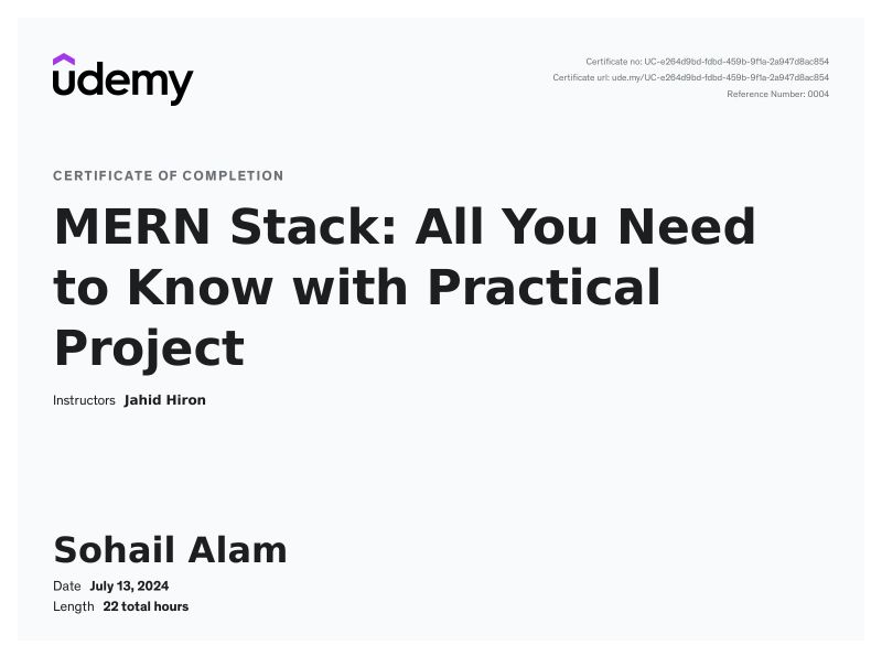 Sohail Alam on LinkedIn: #mernstack #webdevelopment #continuouslearning Sohail Alam on LinkedIn: #mernstack #webdevelopment #continuouslearning