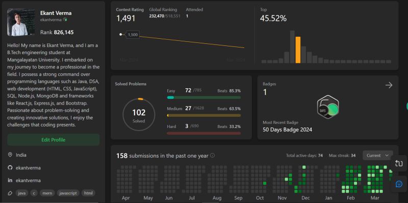 Ekant Verma on LinkedIn: #leetcode #dsa #problemsolving #codingjourney ... Ekant Verma on LinkedIn: #leetcode #dsa #problemsolving #codingjourney ...