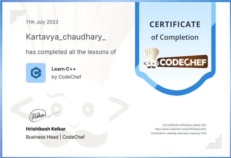 kartavya Tomar on LinkedIn: #codechef #cpp #certificate #programming # ... kartavya Tomar on LinkedIn: #codechef #cpp #certificate #programming # ...
