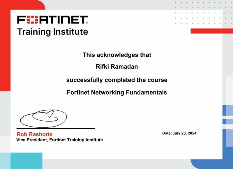 Rifki Ramadan on LinkedIn: I've just completed Introduction to Fortinet ... Rifki Ramadan on LinkedIn: I've just completed Introduction to Fortinet ...