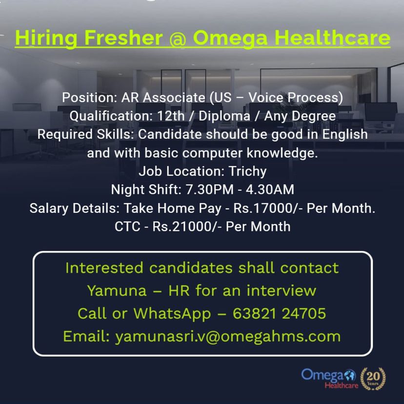 Yamuna Sri V on LinkedIn: #hiring #hiringalerts #heathcare #trichy # ... Yamuna Sri V on LinkedIn: #hiring #hiringalerts #heathcare #trichy # ...