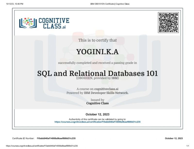 YOGINI K A on LinkedIn: #sql #database #certification YOGINI K A on LinkedIn: #sql #database #certification