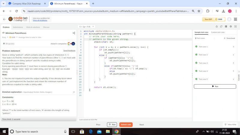 Jashandeep Kaur on LinkedIn: Problem Solved: Minimum Parentheses to ... Jashandeep Kaur on LinkedIn: Problem Solved: Minimum Parentheses to ...