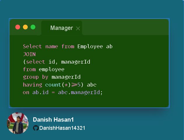 Danish Hasan on LinkedIn: #sql #mysql #learnsql #leetcode Danish Hasan on LinkedIn: #sql #mysql #learnsql #leetcode