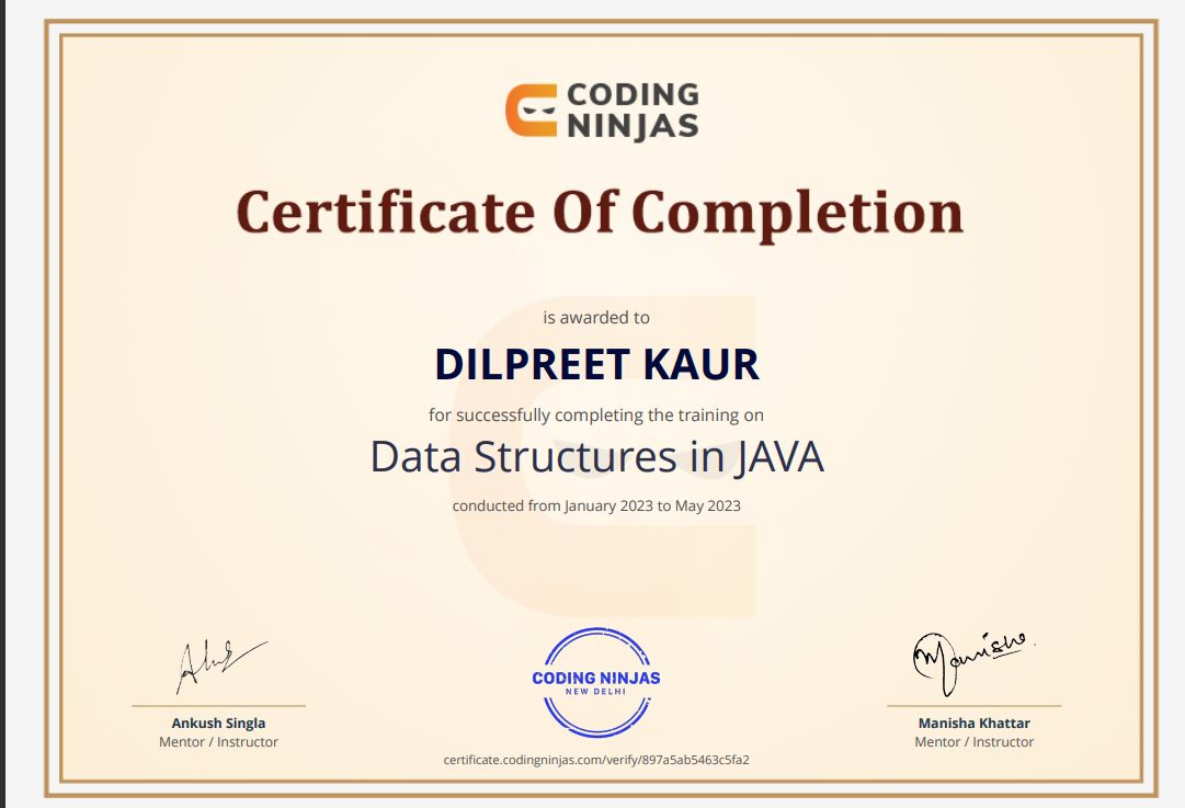 DILPREET KAUR on LinkedIn: #java #dsa #codingninjas #datastructures # ... DILPREET KAUR on LinkedIn: #java #dsa #codingninjas #datastructures # ...