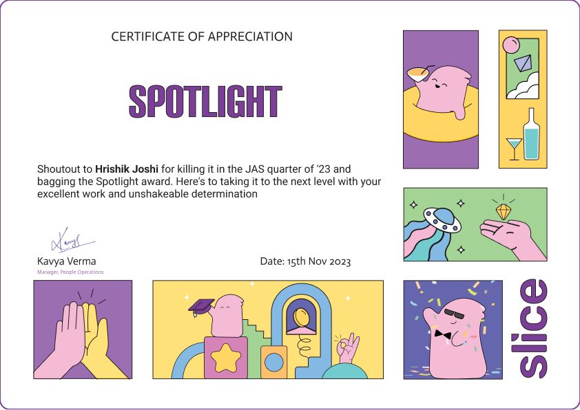 Hrishik Joshi on LinkedIn: Thanks slice for recognizing my hard work ... Hrishik Joshi on LinkedIn: Thanks slice for recognizing my hard work ...