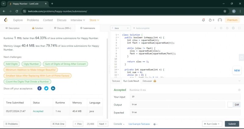 Keerthana V on LinkedIn: ---LeetCode Challenge--- Day 10/💯 202 - Happy ... Keerthana V on LinkedIn: ---LeetCode Challenge--- Day 10/💯 202 - Happy ...