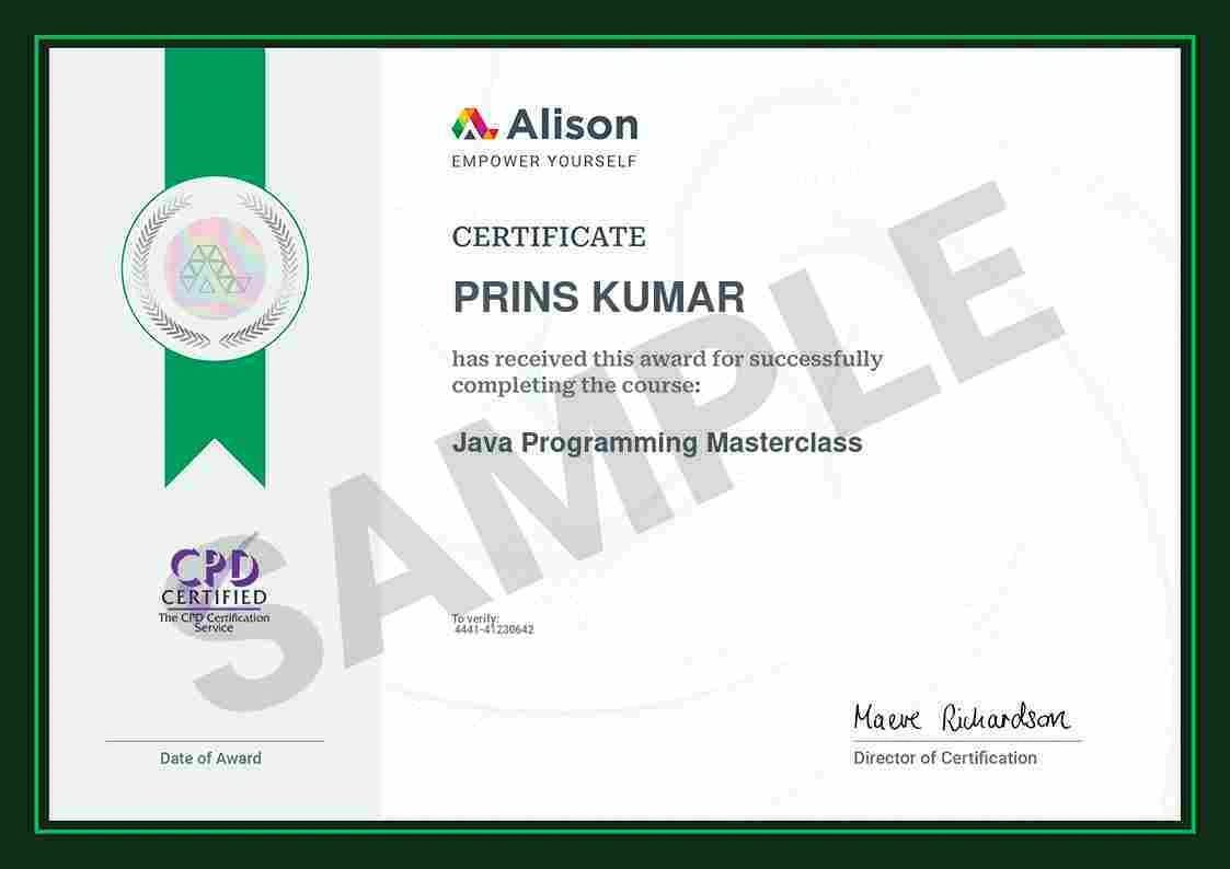 PRINS KUMAR( Computer science) on LinkedIn: #java #alison PRINS KUMAR( Computer science) on LinkedIn: #java #alison