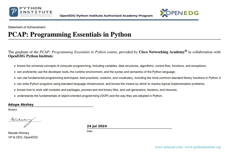 Akshay Patel on LinkedIn: #python #programming #certification # ... Akshay Patel on LinkedIn: #python #programming #certification # ...