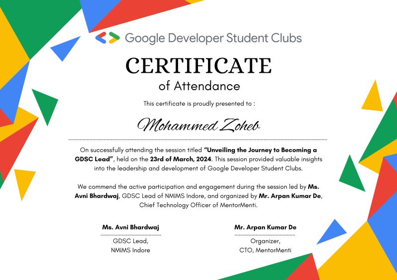 Mohammed Zoheb on LinkedIn: #gdsc Mohammed Zoheb on LinkedIn: #gdsc
