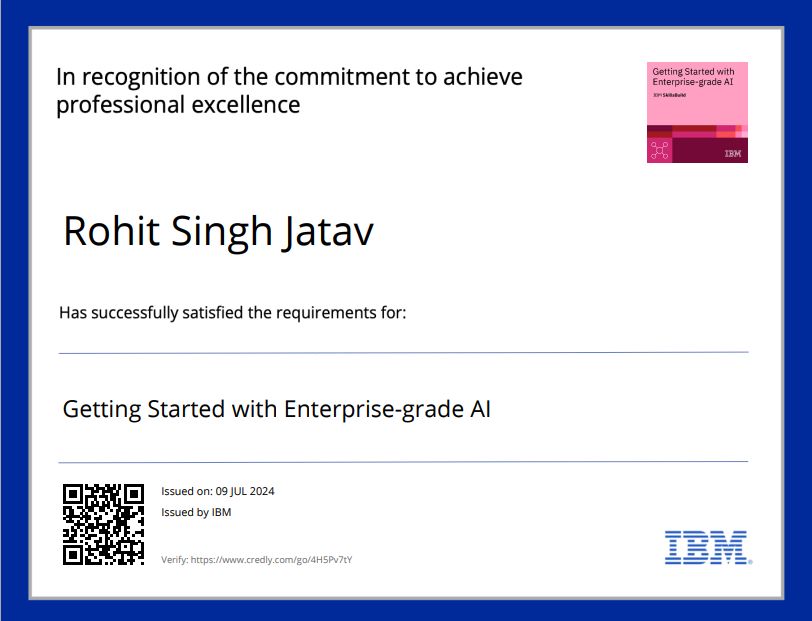 Rohit Singh Jatav on LinkedIn: I’m happy to share that I’ve obtained a ... Rohit Singh Jatav on LinkedIn: I’m happy to share that I’ve obtained a ...