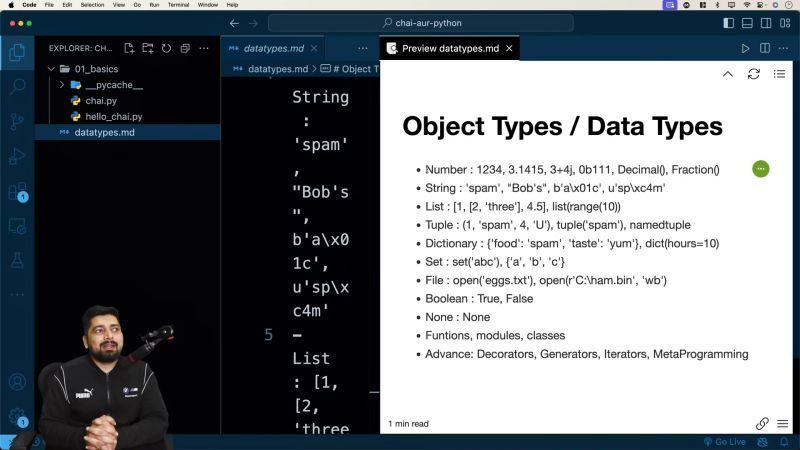 Praveen Mudalgeri on LinkedIn: #chaiaurpython #python_datatypes #chai # ... Praveen Mudalgeri on LinkedIn: #chaiaurpython #python_datatypes #chai # ...