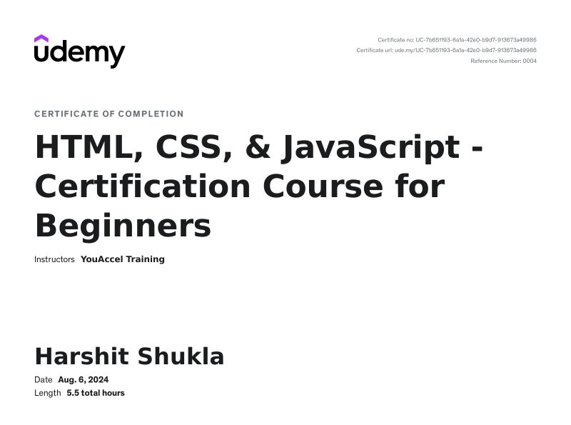 Harshit Shukla on LinkedIn: #webdevelopment #html #css #javascript #udemy Harshit Shukla on LinkedIn: #webdevelopment #html #css #javascript #udemy