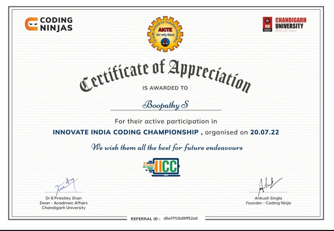Boopathy S on LinkedIn: I am glad to share my Boopathy S on LinkedIn: I am glad to share my
