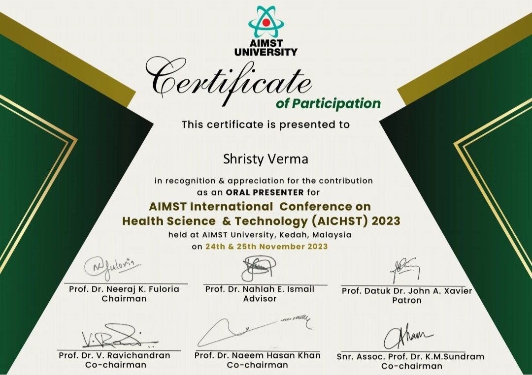 Shristy verma on LinkedIn: #aichstconference #oralpresentation # ... Shristy verma on LinkedIn: #aichstconference #oralpresentation # ...