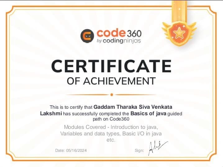 Tharaka siva venkata Lakshmi Gaddam on LinkedIn: #learningneverstops # ... Tharaka siva venkata Lakshmi Gaddam on LinkedIn: #learningneverstops # ...