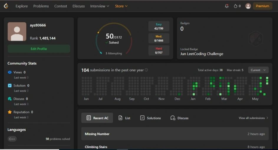 Completed 50+ LeetCode questions! | Anjali Yadav posted on the topic ... Completed 50+ LeetCode questions! | Anjali Yadav posted on the topic ...