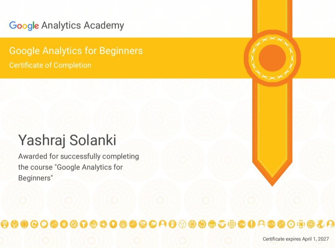 Yashraj Solanki on LinkedIn: #googleanalytics #certified Yashraj Solanki on LinkedIn: #googleanalytics #certified