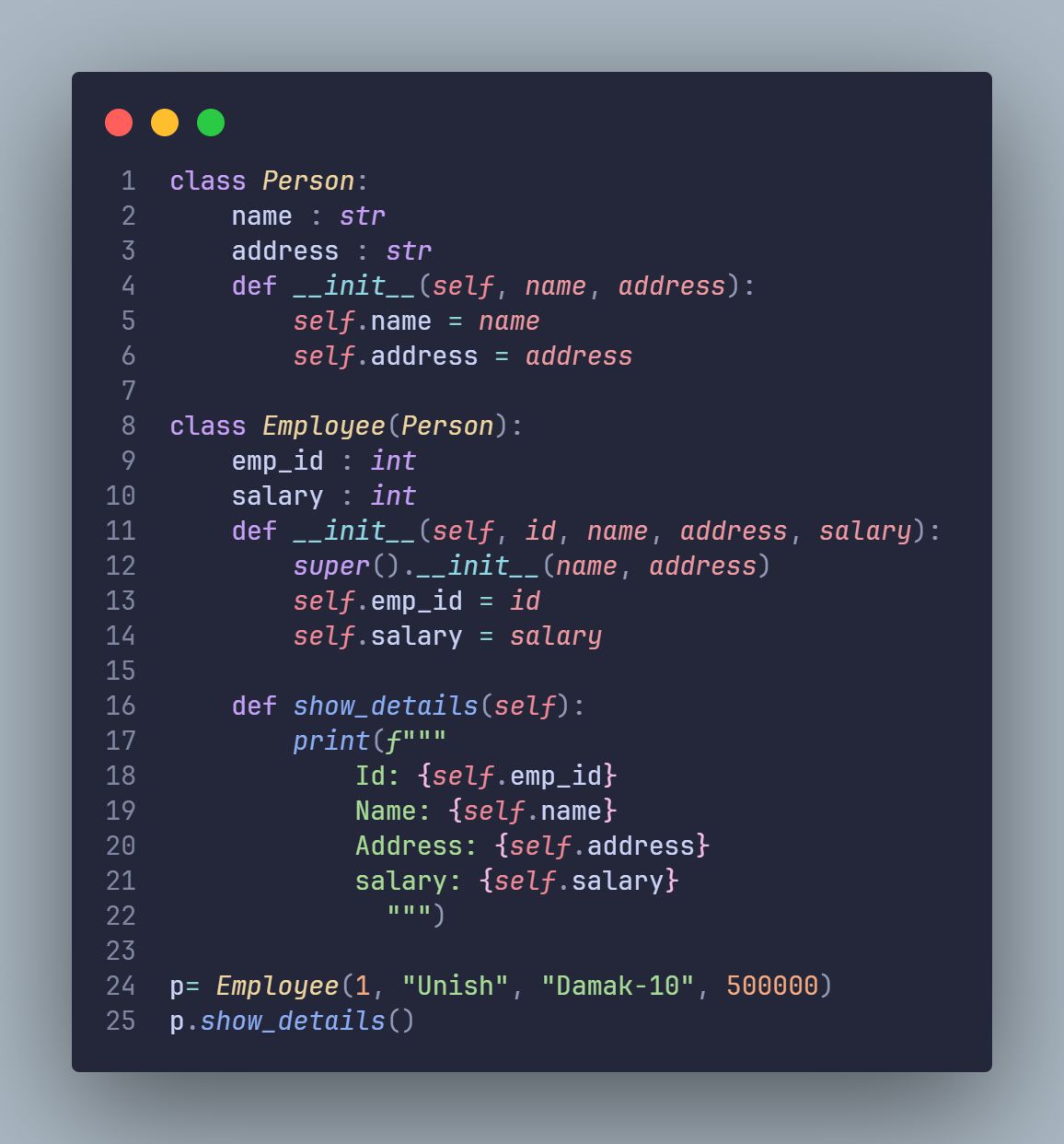 Unish Khadka on LinkedIn: #pythonprogramming #oop #learninginprogress # ... Unish Khadka on LinkedIn: #pythonprogramming #oop #learninginprogress # ...