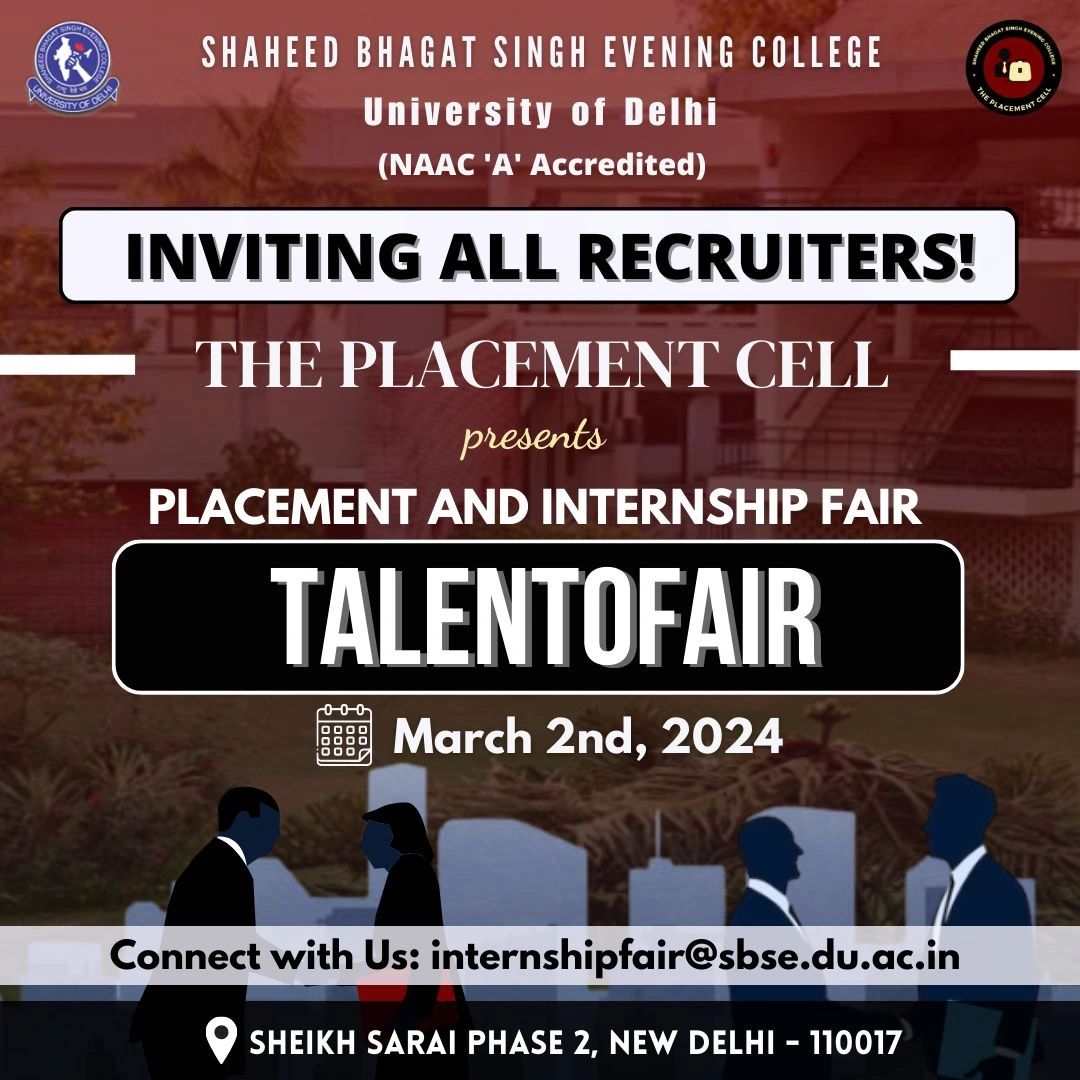 The Placement Cell, Shaheed Bhagat Singh Evening College, University of ... The Placement Cell, Shaheed Bhagat Singh Evening College, University of ...