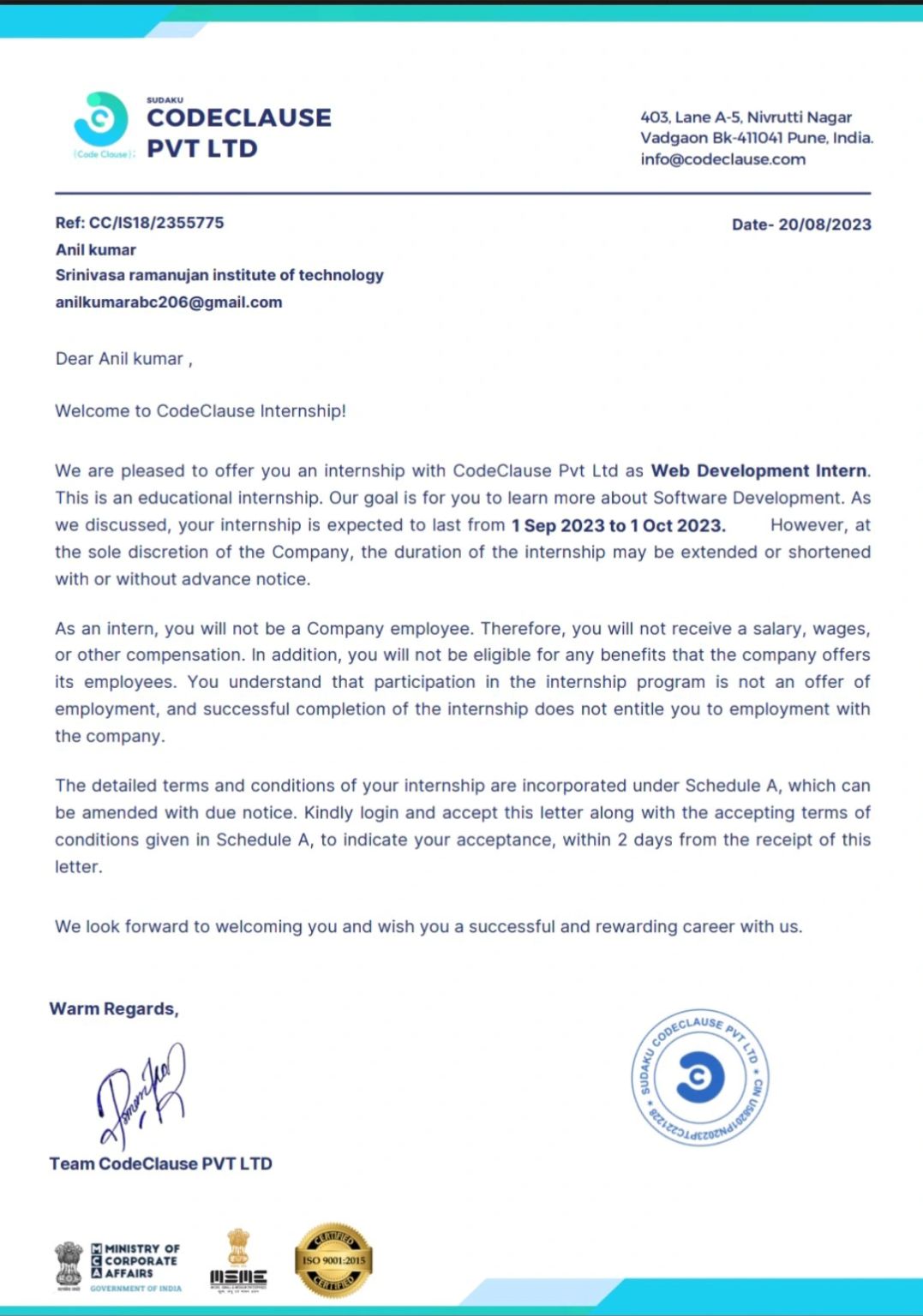 Anil kumar Mondla on LinkedIn: #codeclauseinternship #coder #codeclause Anil kumar Mondla on LinkedIn: #codeclauseinternship #coder #codeclause
