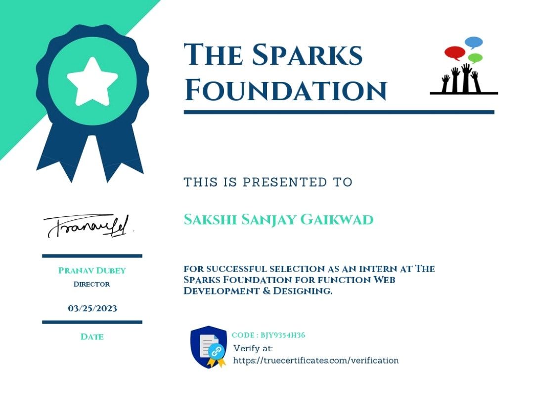 Sakshi Sanjay Gaikwad on LinkedIn: Web Development & Designing Intern Sakshi Sanjay Gaikwad on LinkedIn: Web Development & Designing Intern
