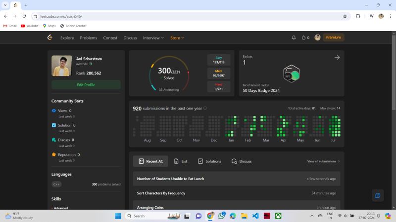 Avi Srivastava on LinkedIn: #leetcode #dsa #codingjourney # ... Avi Srivastava on LinkedIn: #leetcode #dsa #codingjourney # ...
