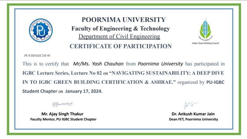 Yash Chauhan on LinkedIn: Participation in IGBC Chapter Yash Chauhan on LinkedIn: Participation in IGBC Chapter
