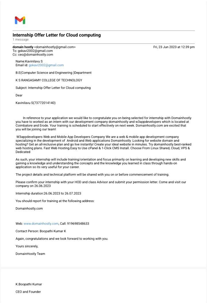 Kavinilavu Senthilkumar on LinkedIn: #cloudcomputing Kavinilavu Senthilkumar on LinkedIn: #cloudcomputing