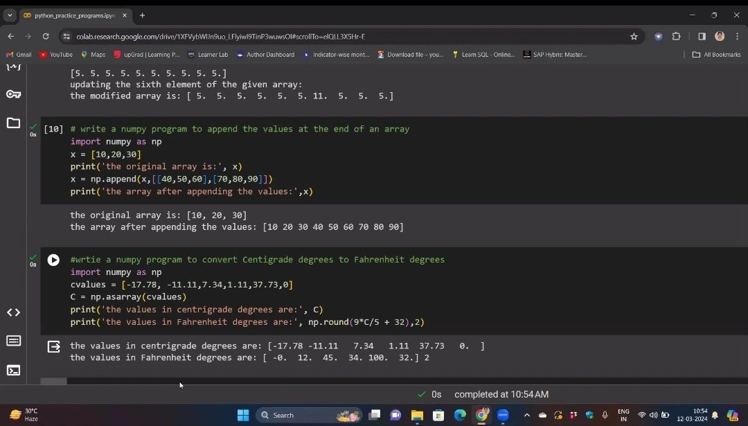 B.k Akhil on LinkedIn: write a numpy program to append the values at ... B.k Akhil on LinkedIn: write a numpy program to append the values at ...