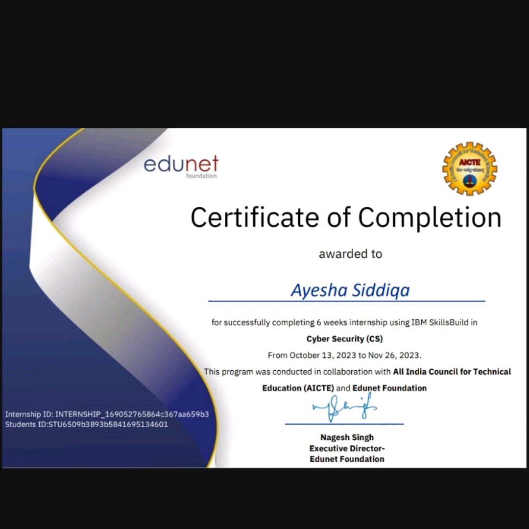 Ayesha Siddiqa on LinkedIn: #internshipaccomplishment #growthmindset # ... Ayesha Siddiqa on LinkedIn: #internshipaccomplishment #growthmindset # ...