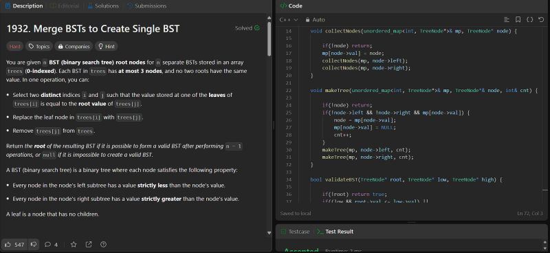 Day 84 of 100 Days of Code Challenge: Merge BSTs | Shivam Shukla posted ... Day 84 of 100 Days of Code Challenge: Merge BSTs | Shivam Shukla posted ...