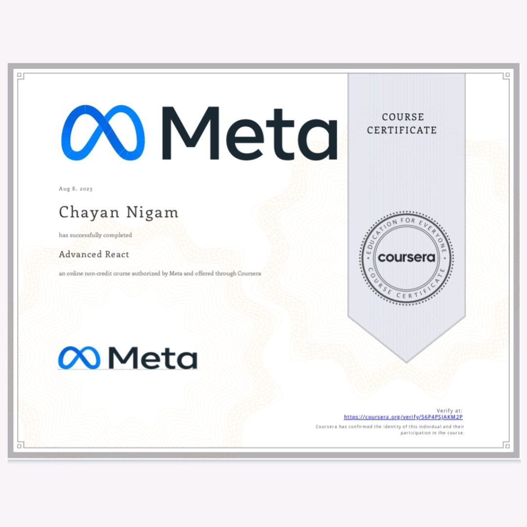 Chayan Nigam on LinkedIn: #meta #zehntech #learningjourney # ... Chayan Nigam on LinkedIn: #meta #zehntech #learningjourney # ...