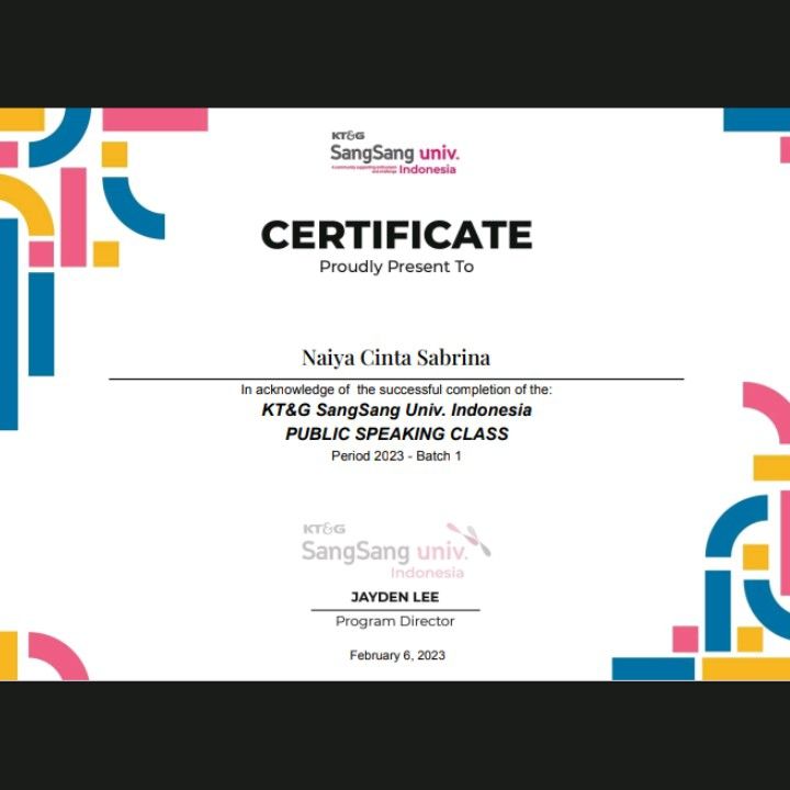 NAIYA CINTA SABRINA on LinkedIn: [Public Speaking Class with KT&G ... NAIYA CINTA SABRINA on LinkedIn: [Public Speaking Class with KT&G ...