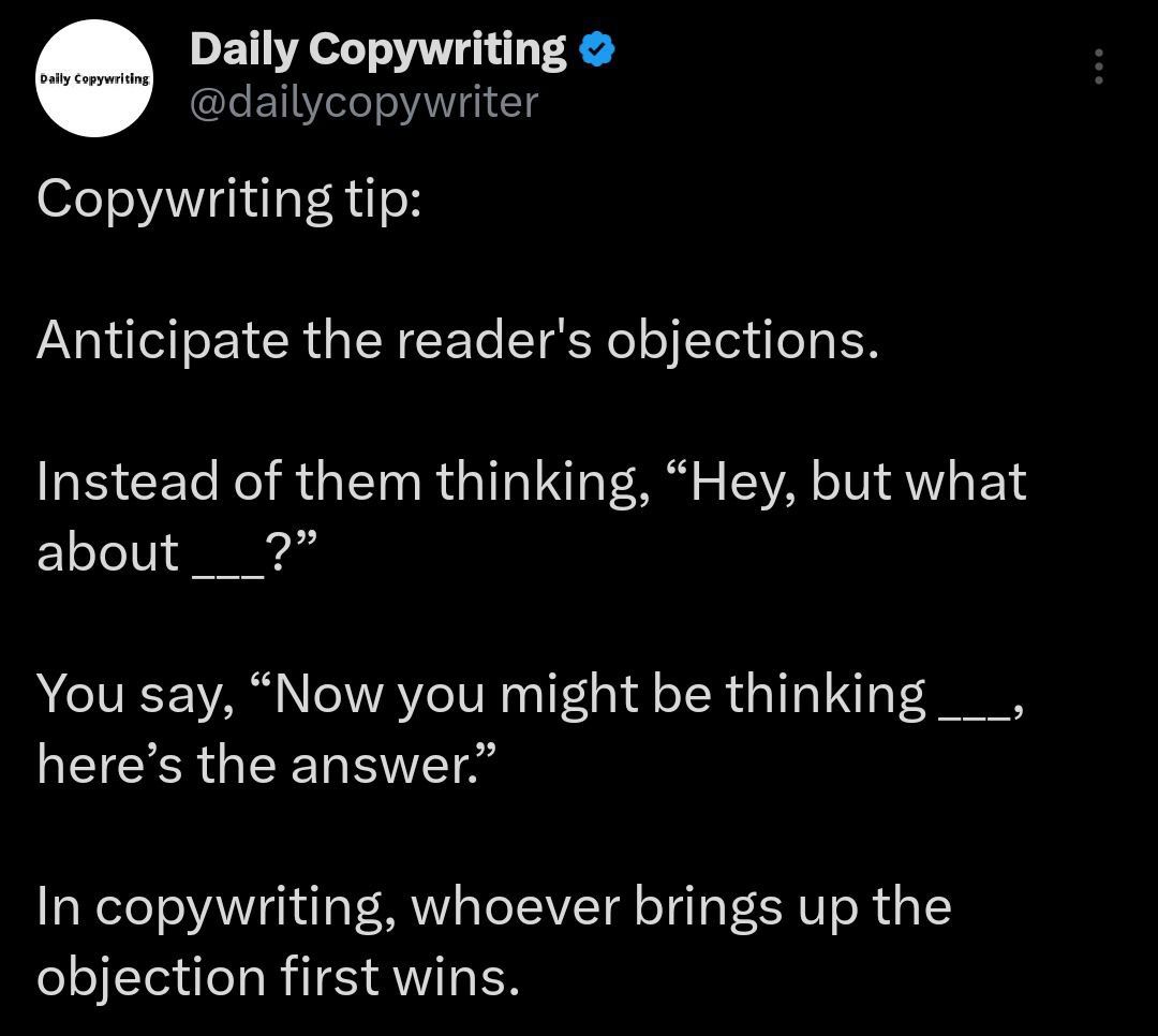 Daily Copywriting on LinkedIn: Copywriting tip: Anticipate the reader's ... Daily Copywriting on LinkedIn: Copywriting tip: Anticipate the reader's ...